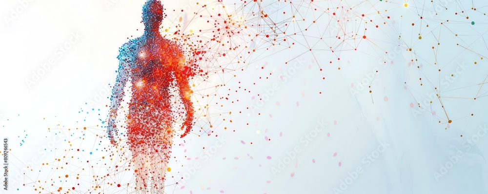 An imaginative depiction of a human body drawn with interconnected ...