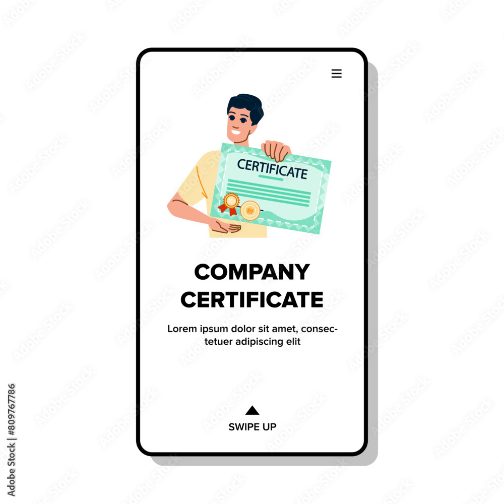 accreditation company certificate vector. certification approval ...