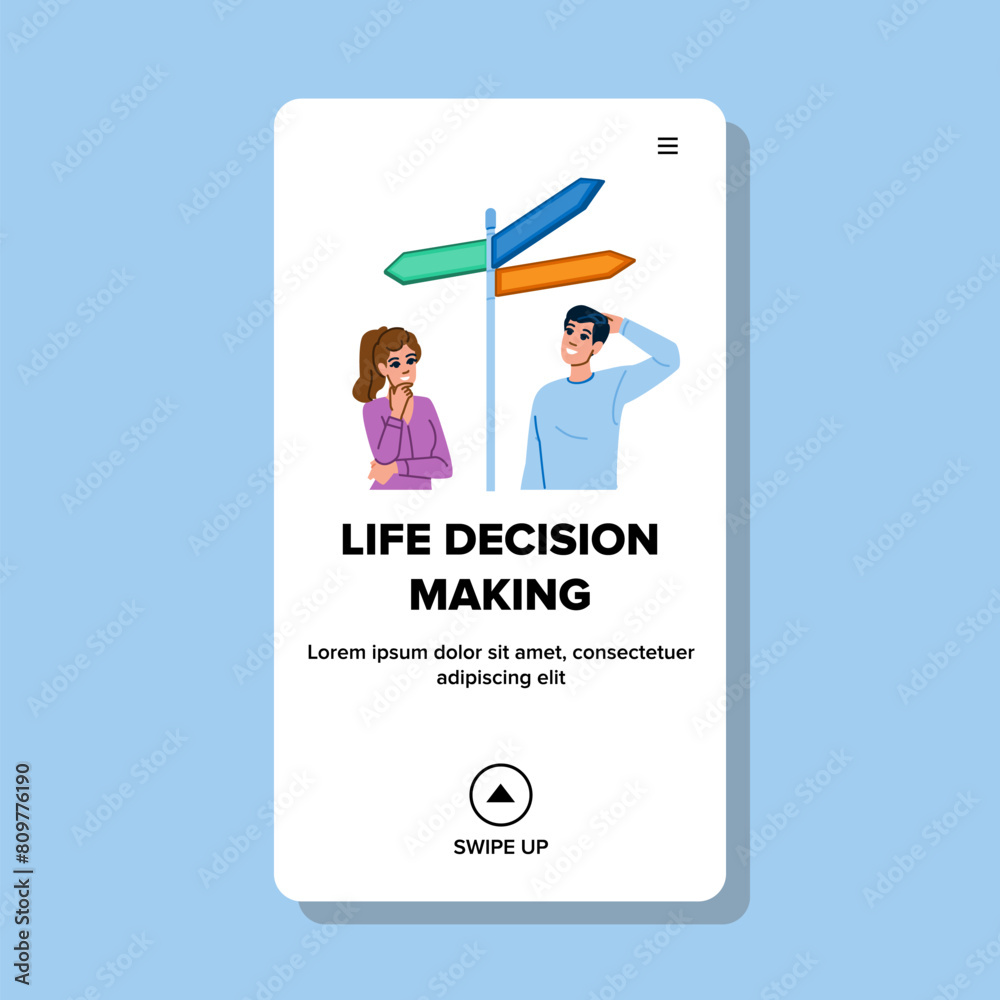 consequences life decision making vector. risks opportunities, future ...