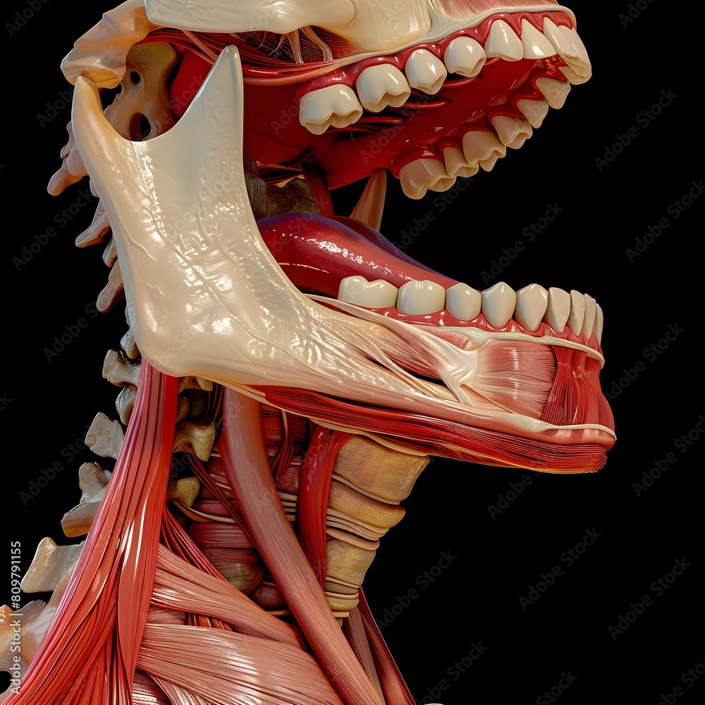 ภาพประกอบสต็อก Detailed 3D Model of the Human Esophagus Highlighting ...