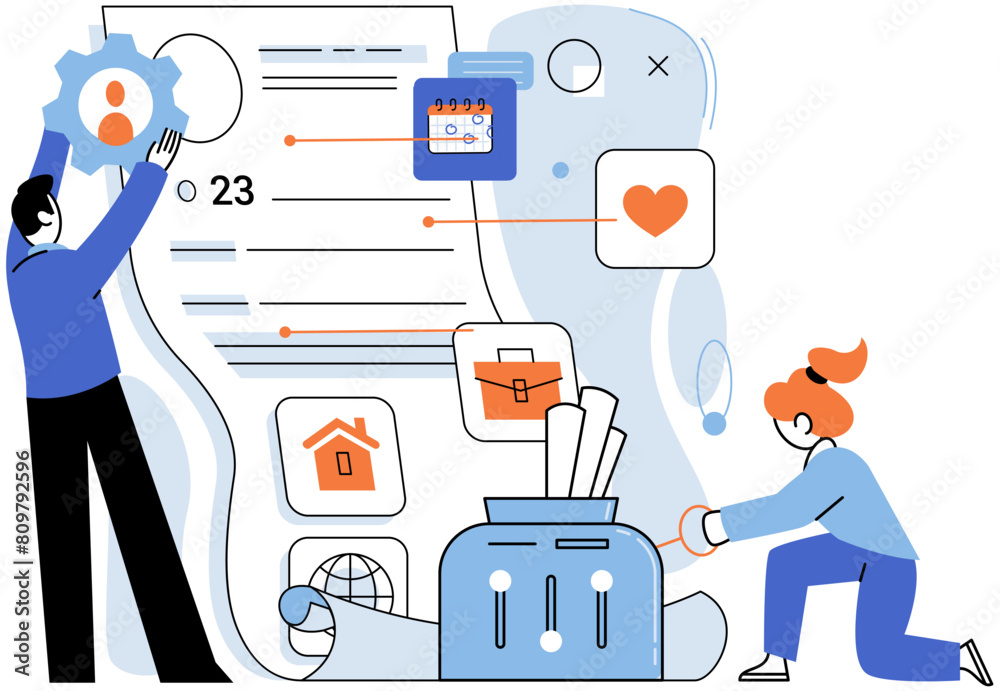 Personal profile. Vector illustration. Social media networks enable ...