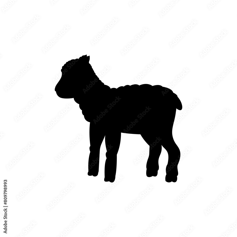 Lamb silhouette icon vector. Farm lamb, glyph, solid icon. Livestock ...