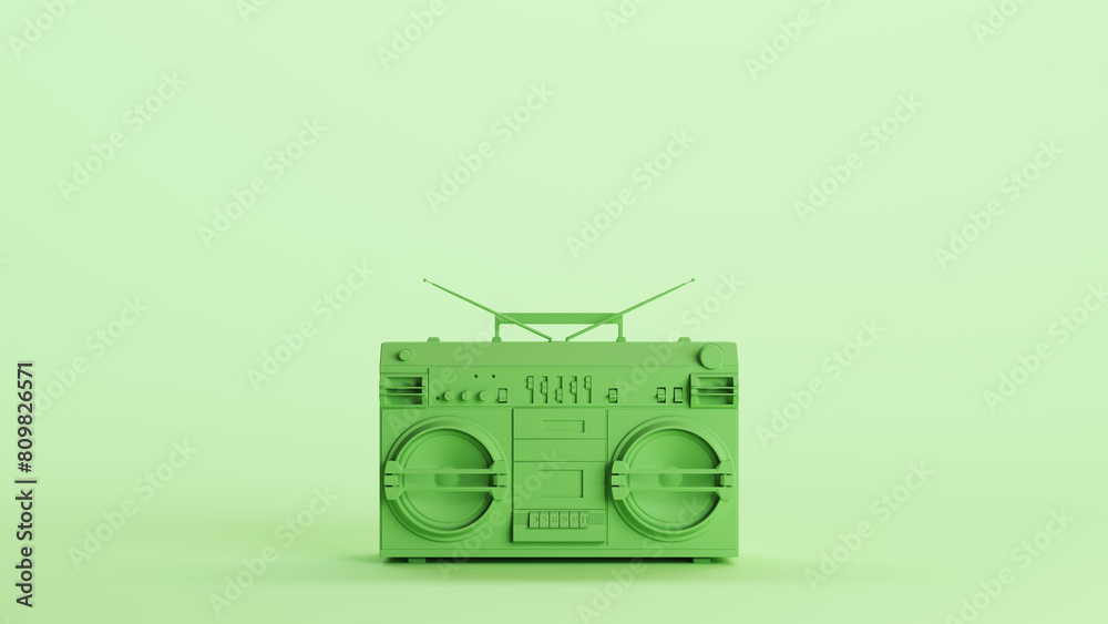 Green mint boombox cassette stereo retro vintage audio entertainment ...