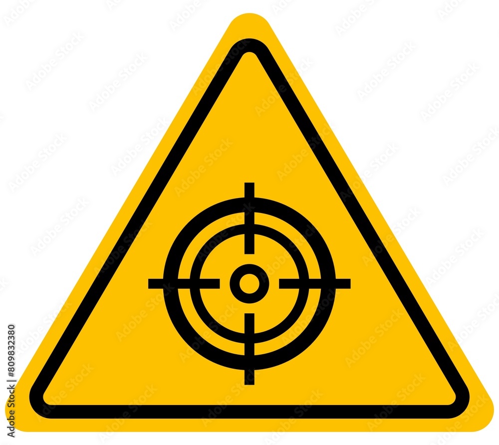 Crosshair gun shooting warning sign background vector Stock ...