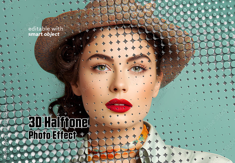 3D Halftone Effect Stock Template | Adobe Stock