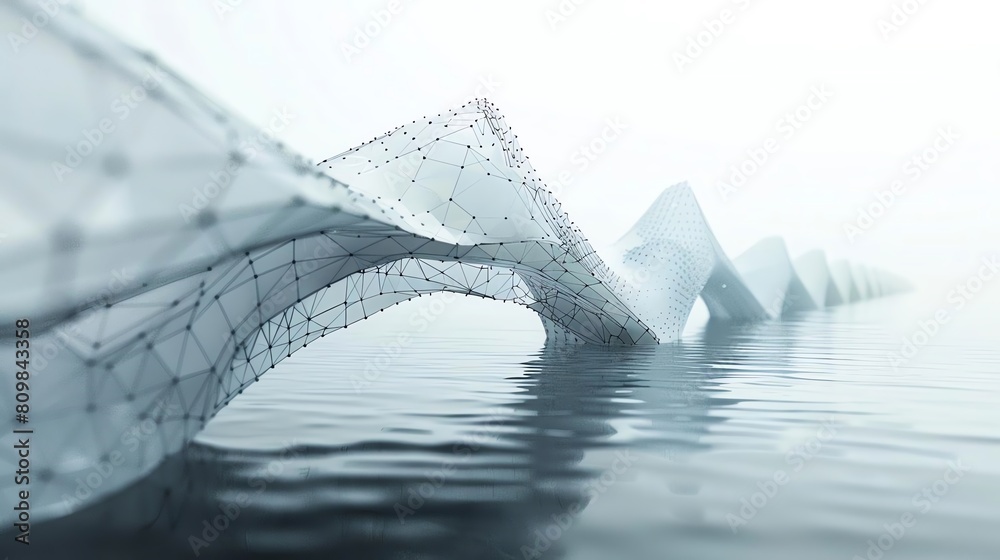 Visualize bridges made of minimalist lines and shapes, connecting you ...