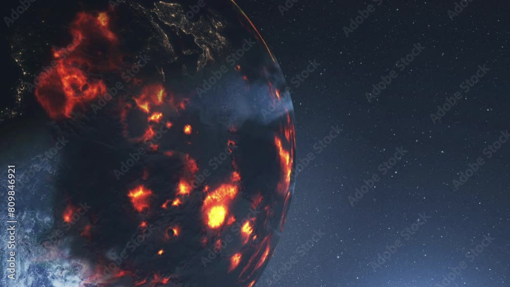 Death process of Earth from life planet to dead rock 3d rendering of ...