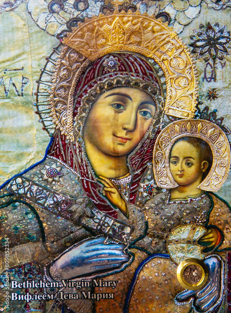 An icon with the weeping Mother of God. The icon of the Virgin Mary ...