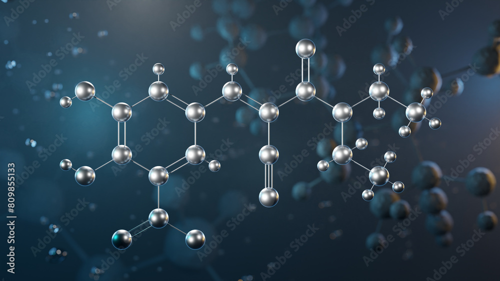 entacapone molecular structure, 3d model molecule, antiparkinsonian ...