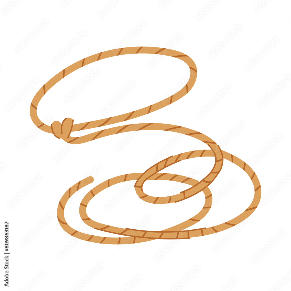 border lasso cartoon. line knot, circle icons, tie pictogram border ...