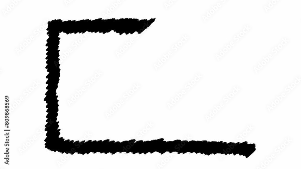 Hand drawn frame with black bold outlines in animated stop motion on ...