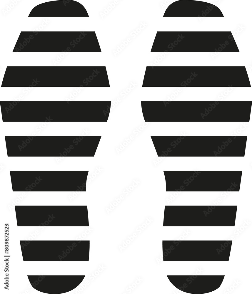 Footprint silhouette. Human footsteps shoe sole contour signs, people ...