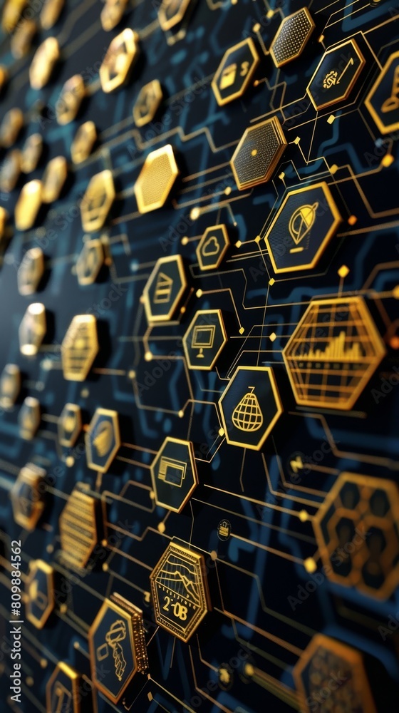 Abstract hexagon technology, concept, sci-fi, hi-tech, futuristic ...