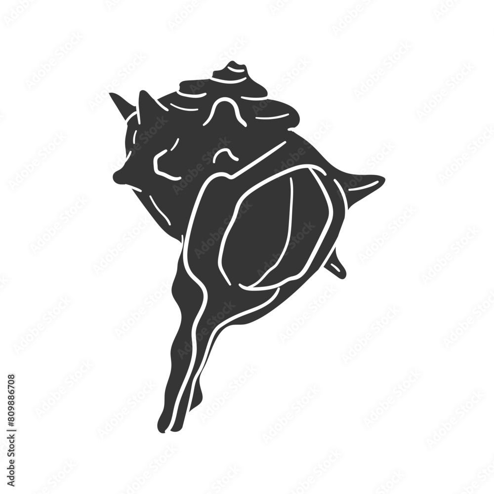Murex Icon Silhouette Illustration. Seashell Vector Graphic Pictogram ...