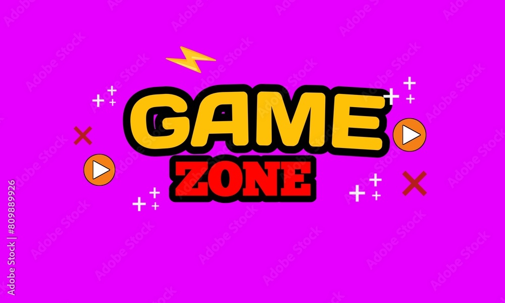 Game zone 3d cartoon template style premium victor Stock Illustration ...