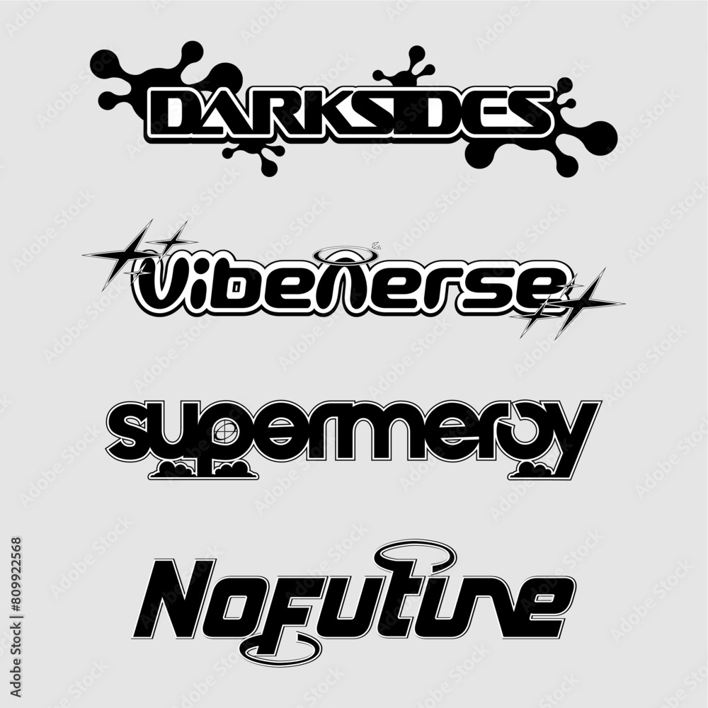 Y2K typoY2K Logo Graphic Assets frame Design, Lettering design ...