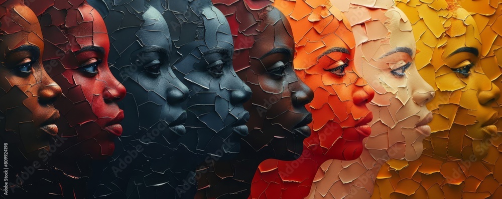An artistic rendering of the diversity of human skin tones, a spectrum ...