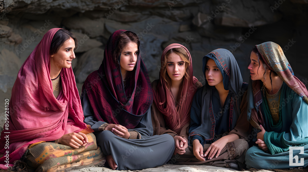 Jesus' interactions with women in the bible isolated on white ...