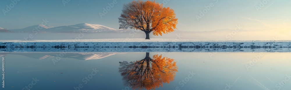 The two different states of a lonely tree reflect the various aspects ...