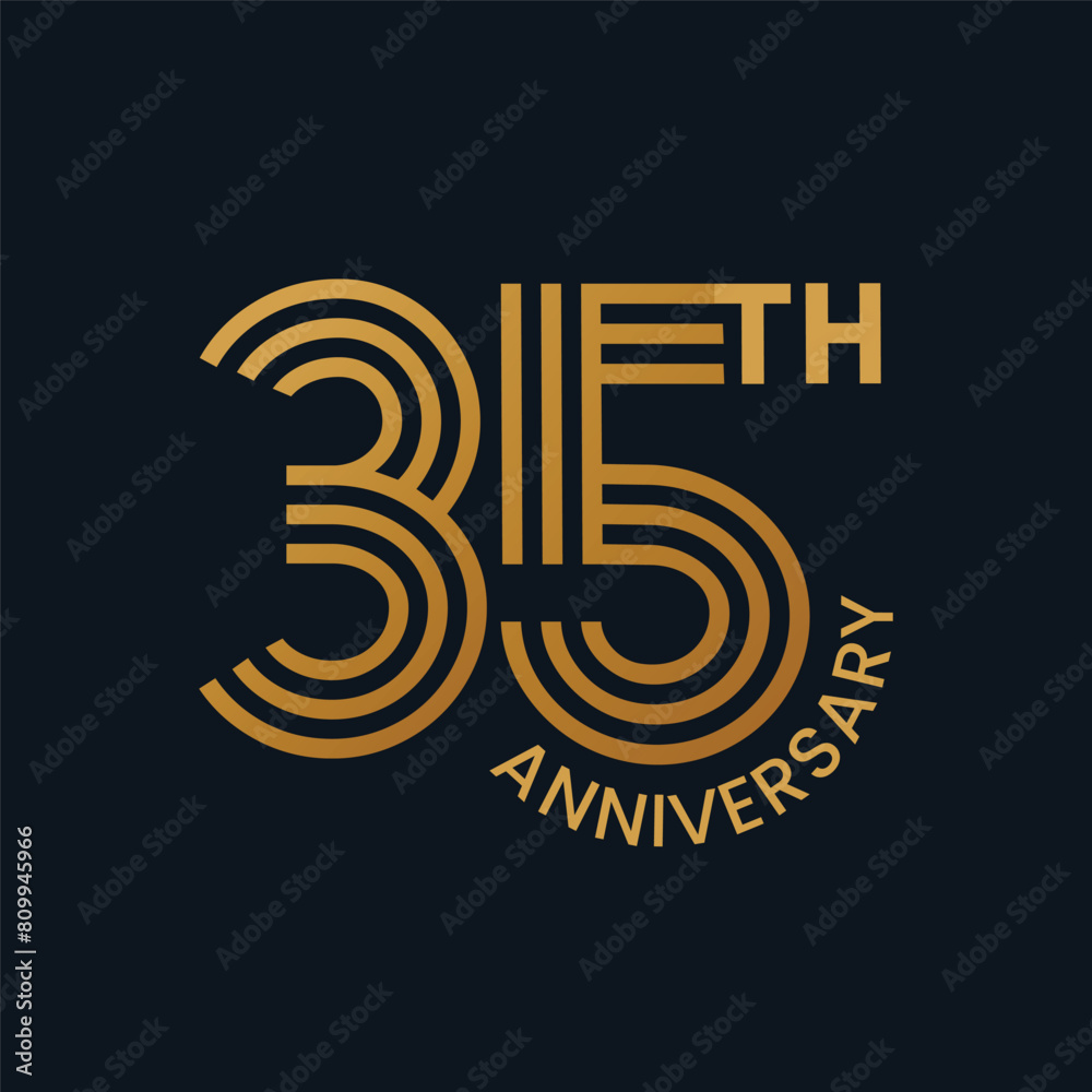 35 years anniversary logo design. 35th anniversary badge design with ...