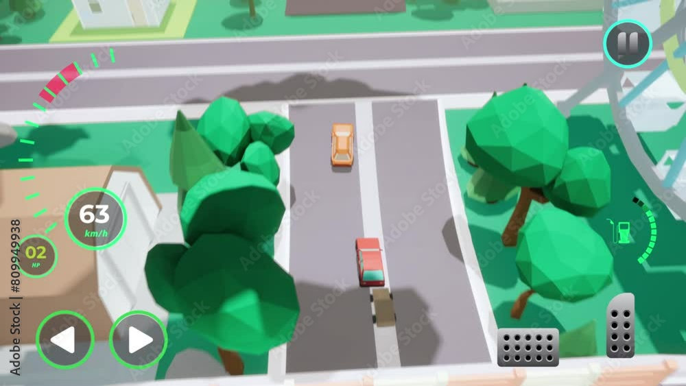 Driving a vehicle using the touchscreen in a retro mobile phone video ...