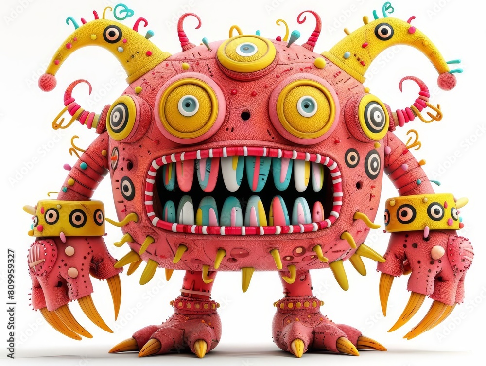 Cartoon baby monster character, a colorful and whimsical fantasy animal ...
