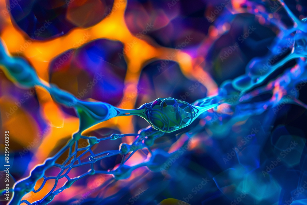 microscopic view of a synthetic polymer used in biomedical engineering ...