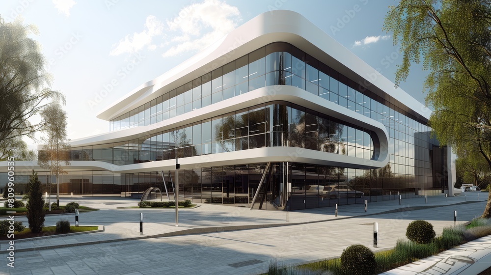 Large modern office building Stock Photo | Adobe Stock