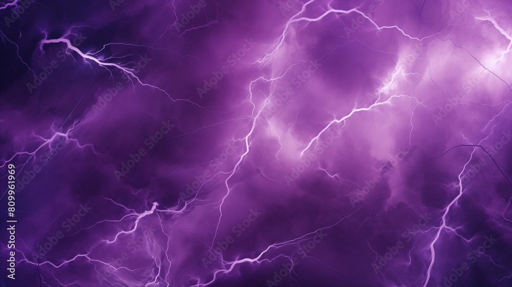Spectacular Display of Purple Lightning Bolts in a Nighttime ...