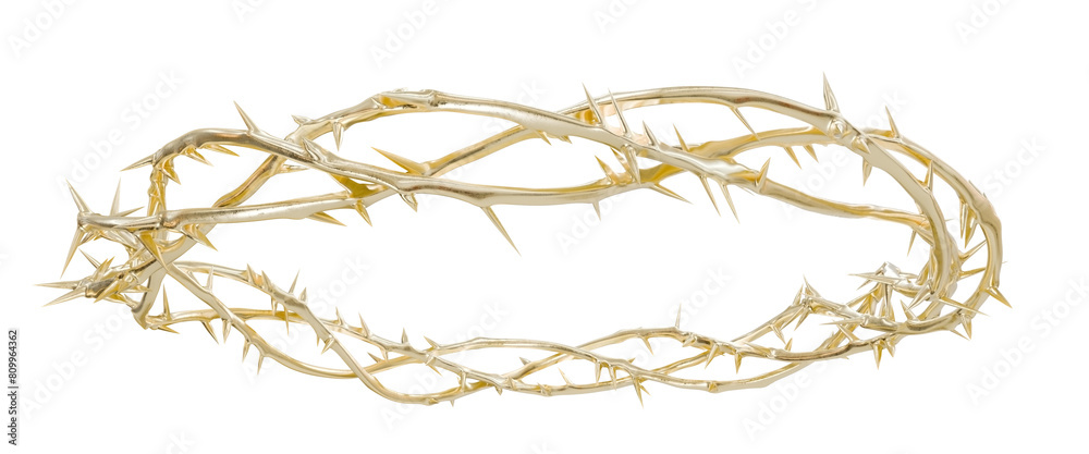 Poster Golden Thorns Reimagined: This 3D artwork reimagines the iconic ...