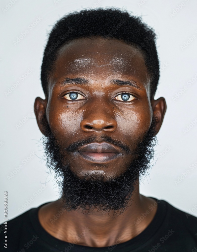 ID Photo for Passport : African adult man with straight short black ...