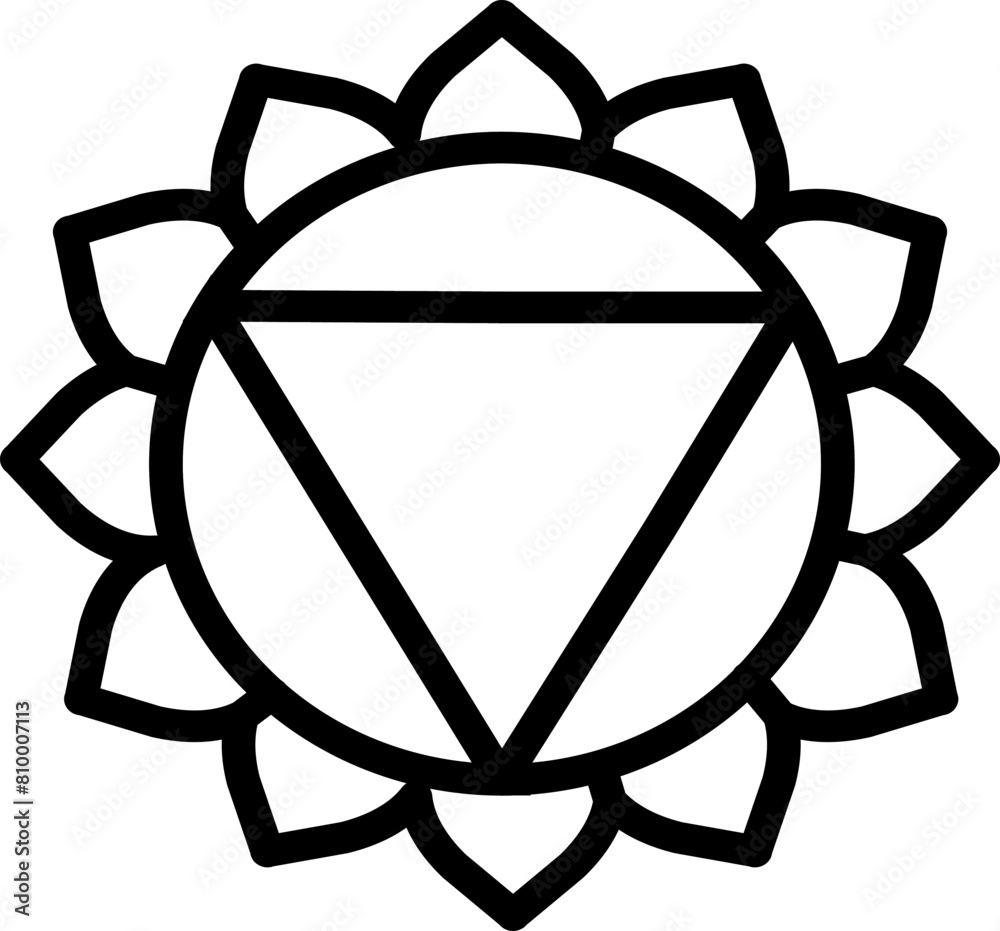 Manipura Symbol Vector image. seven chakras of body Solar plexus vector ...