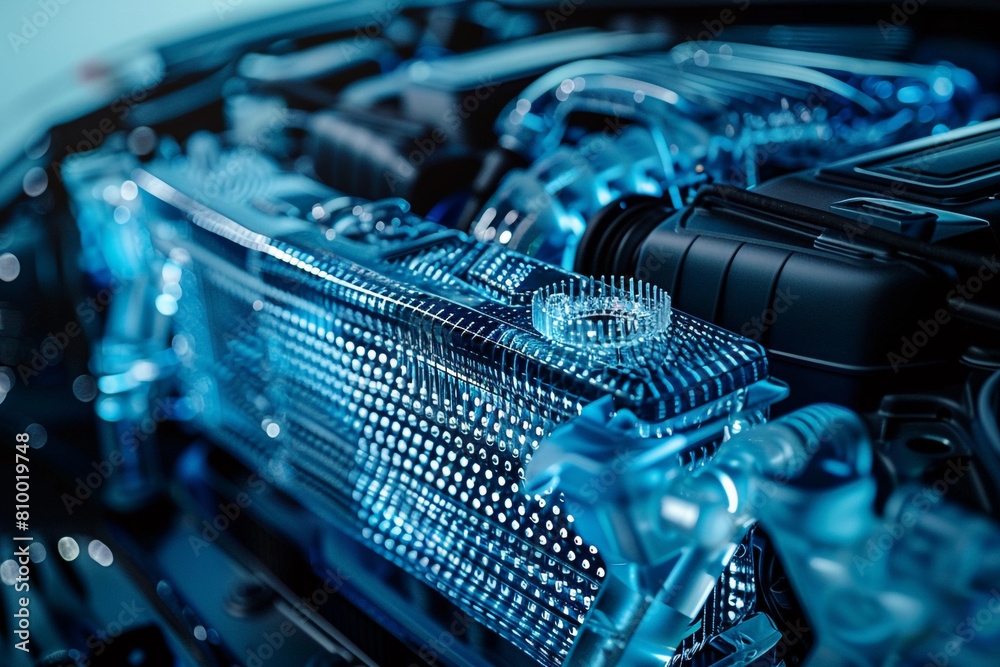 The central element of car cooling systems illustrated through a ...