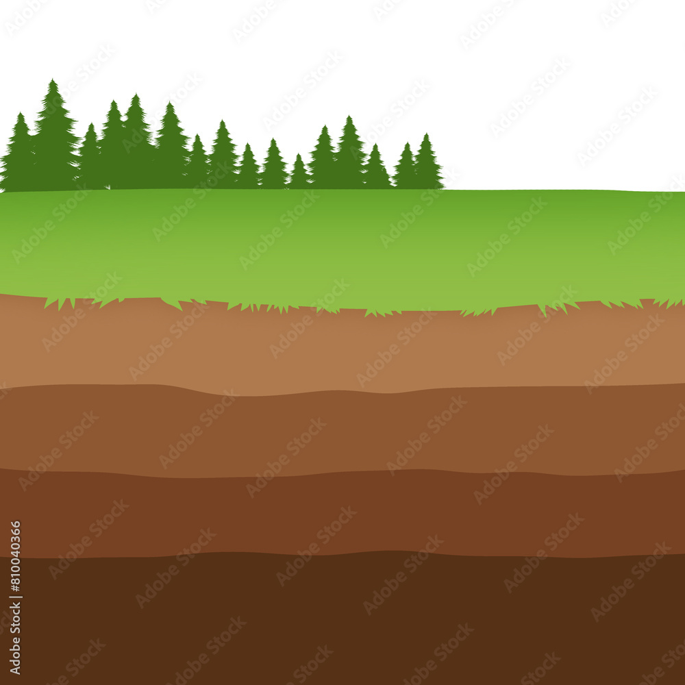 Soil layer infographics, earth texture horizon, subsoil land and ...