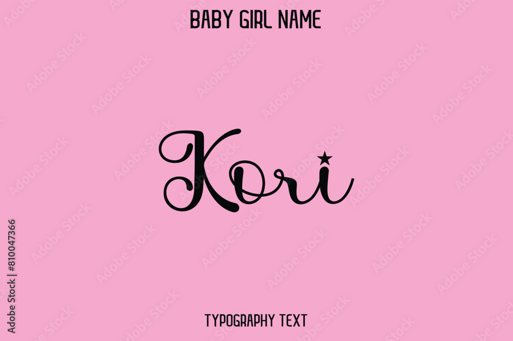 Kori Baby Girl Name - Handwritten Cursive Lettering Modern Text ...