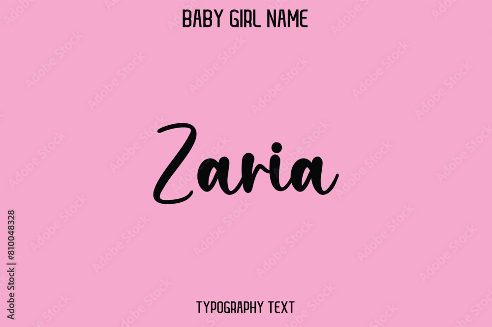 Zaria Baby Girl Name - Handwritten Cursive Lettering Modern Text ...