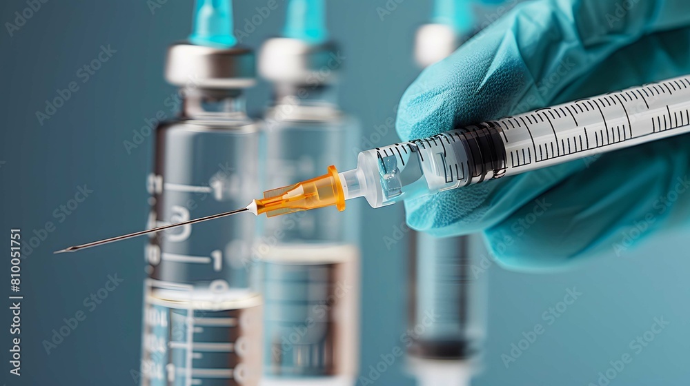 Step-by-step preparation and injection process For medical ...