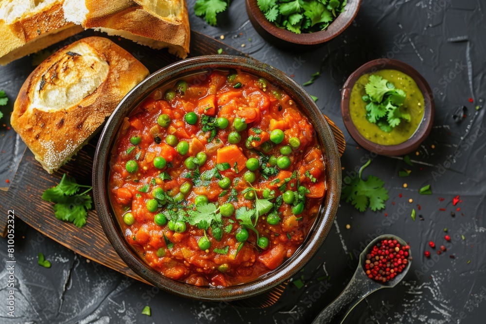 Delicious Mumbai Fast Food Pav Bhaji - A Spicy Vegetable Curry Dish ...