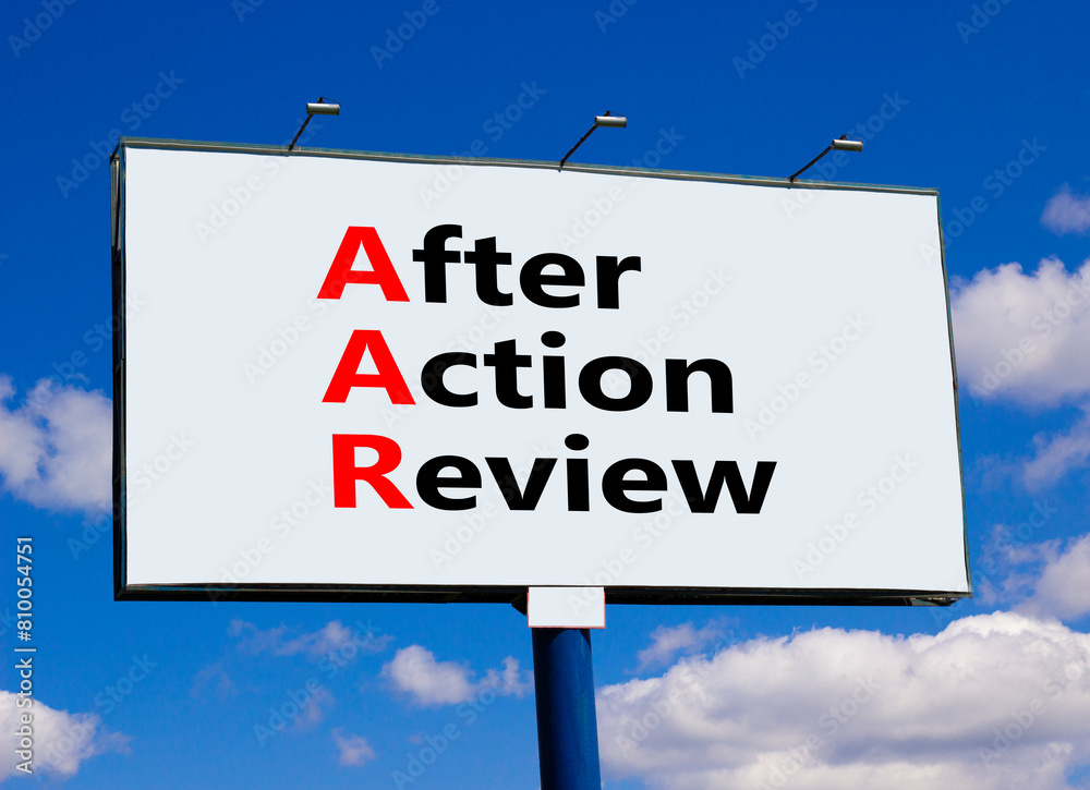 AAR After action review symbol. Concept words AAR After action review ...