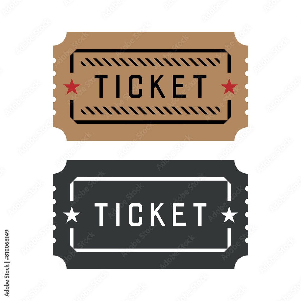 Ticket icon. Symbol of payment or cash register, sports match or cinema ...