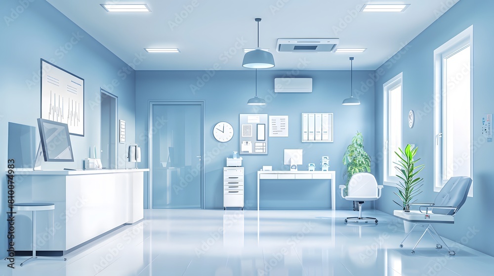 Abstract interior of a hospital or clinic: a luxury hospital corridor ...