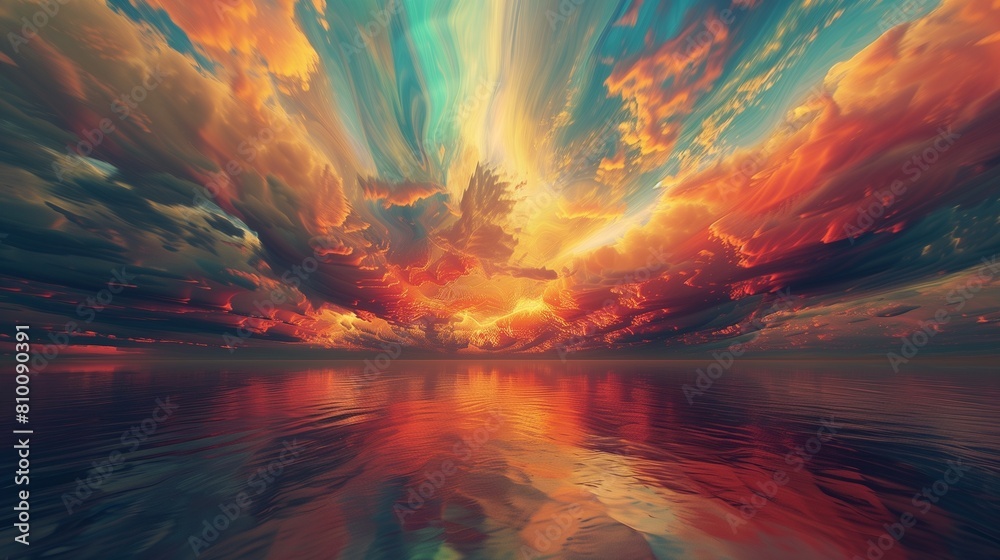 Bands of color stretching across the sky like ribbons, blending and ...