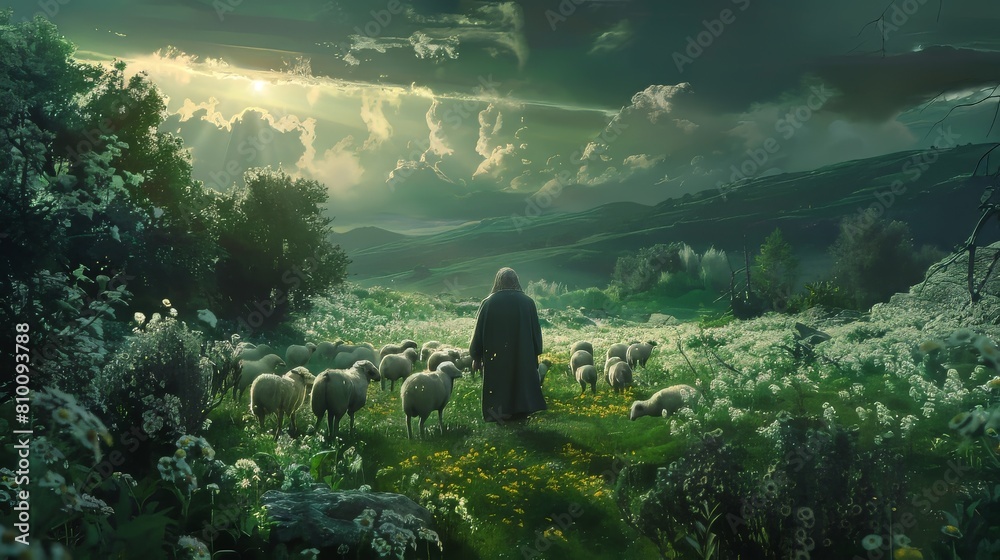 Basic representation of the parable of the lost sheep Stock ...