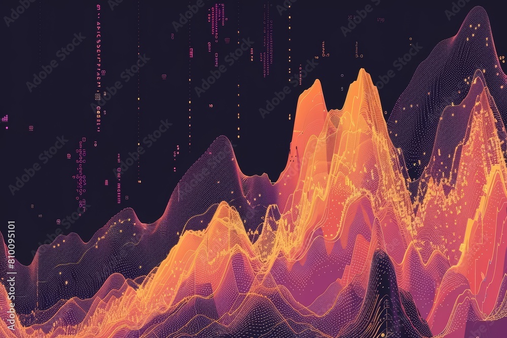 An animated graph of BTCs fluctuating market value, shown in a dynamic ...