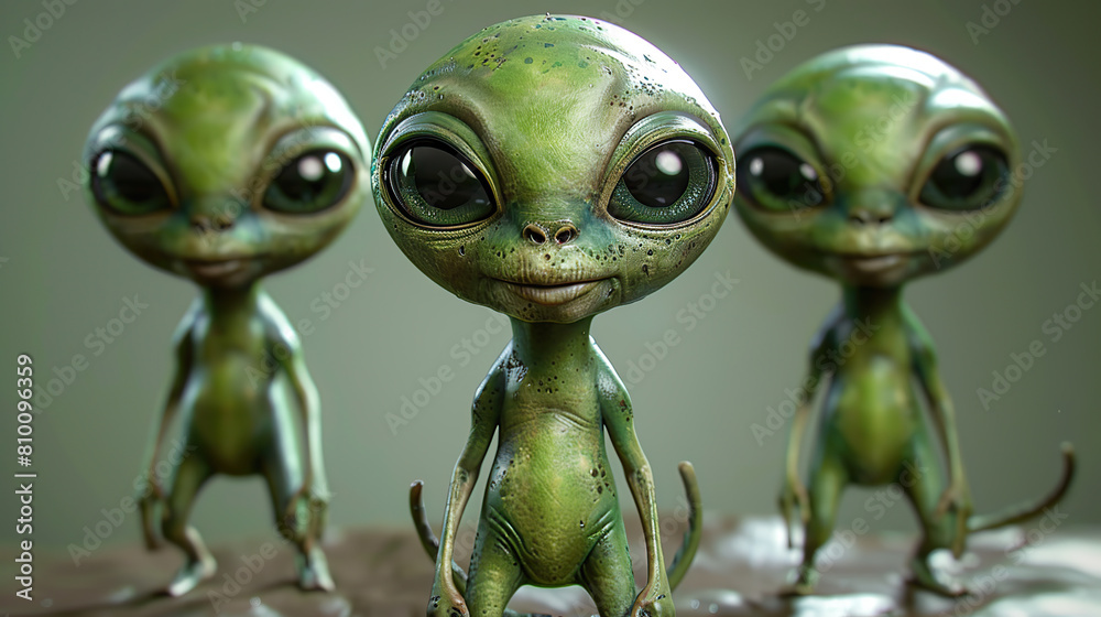 alien, illustration, 3D, children, extraterrestrial, cartoon, colorful ...