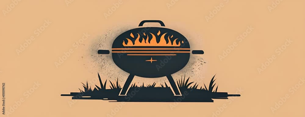 BBQ grill simple and symbol icon. Barbecue charcoal, outdoor cooking ...