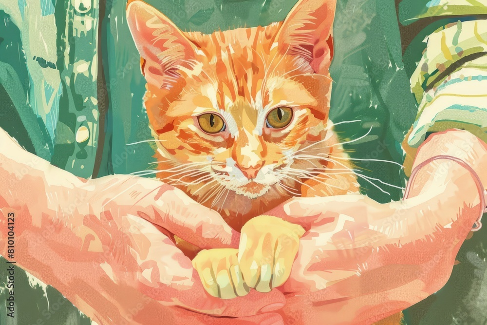 Cat Adoption: a heartwarming scene of a cat being adopted from a ...