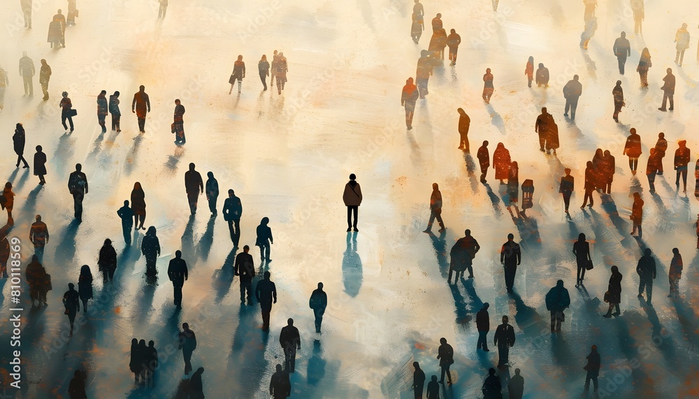 group of people standing around one person standing out Stock ...