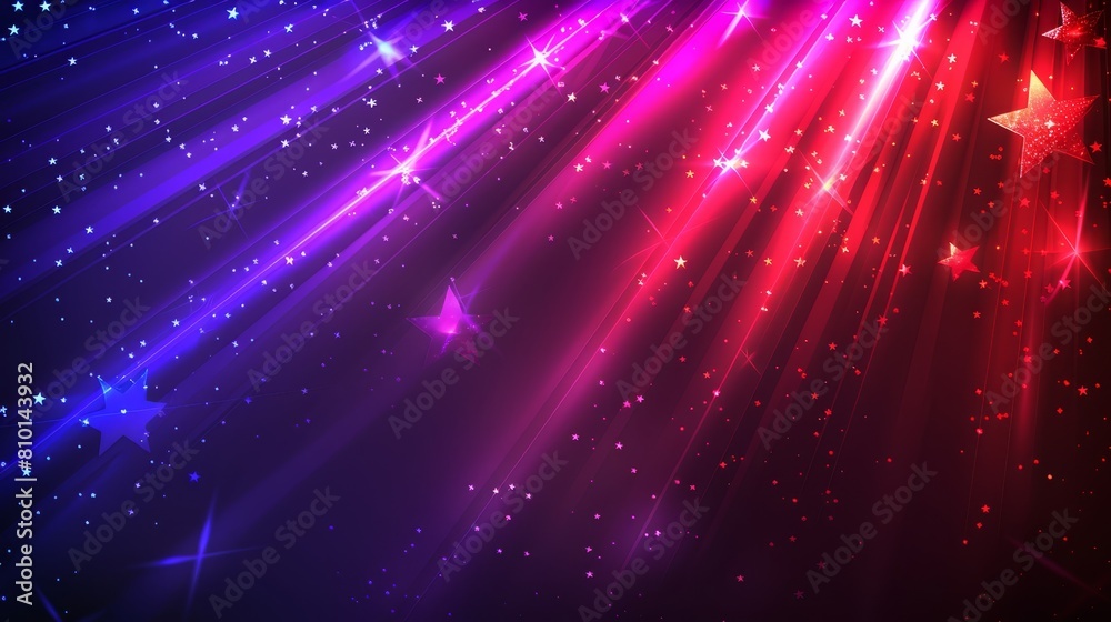 A red, white, and blue starburst backdrop featuring stars and sparks ...