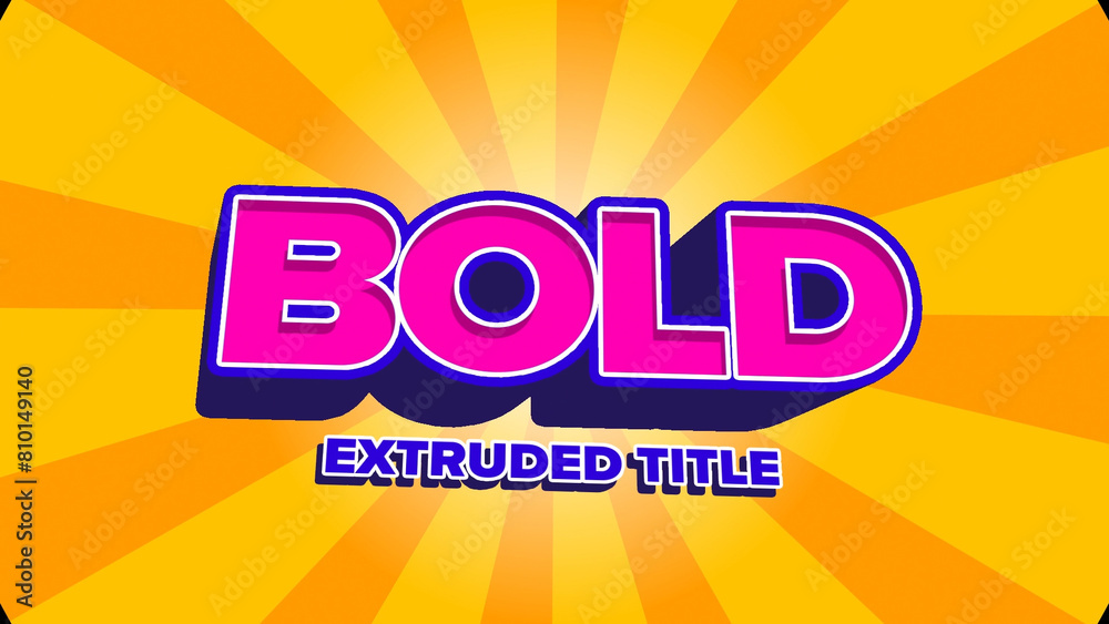 Bold Color Extruded Title Stock Template | Adobe Stock